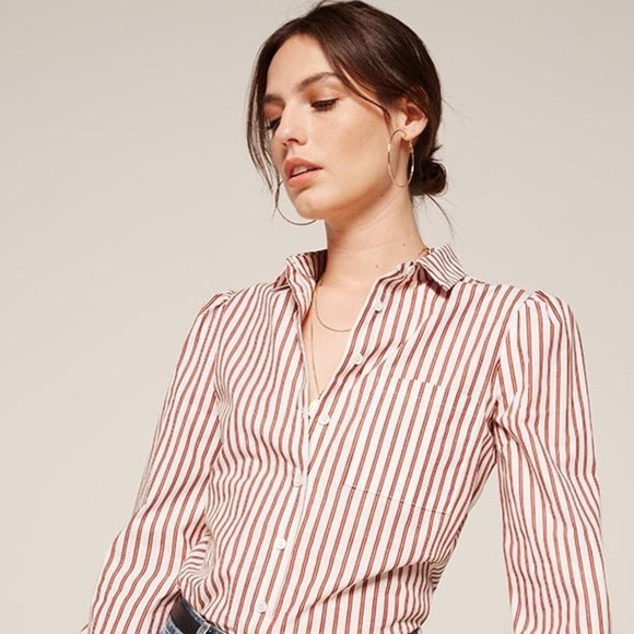 Reformation | Tops | Reformation Shea Top In Red Stripes | Poshmark